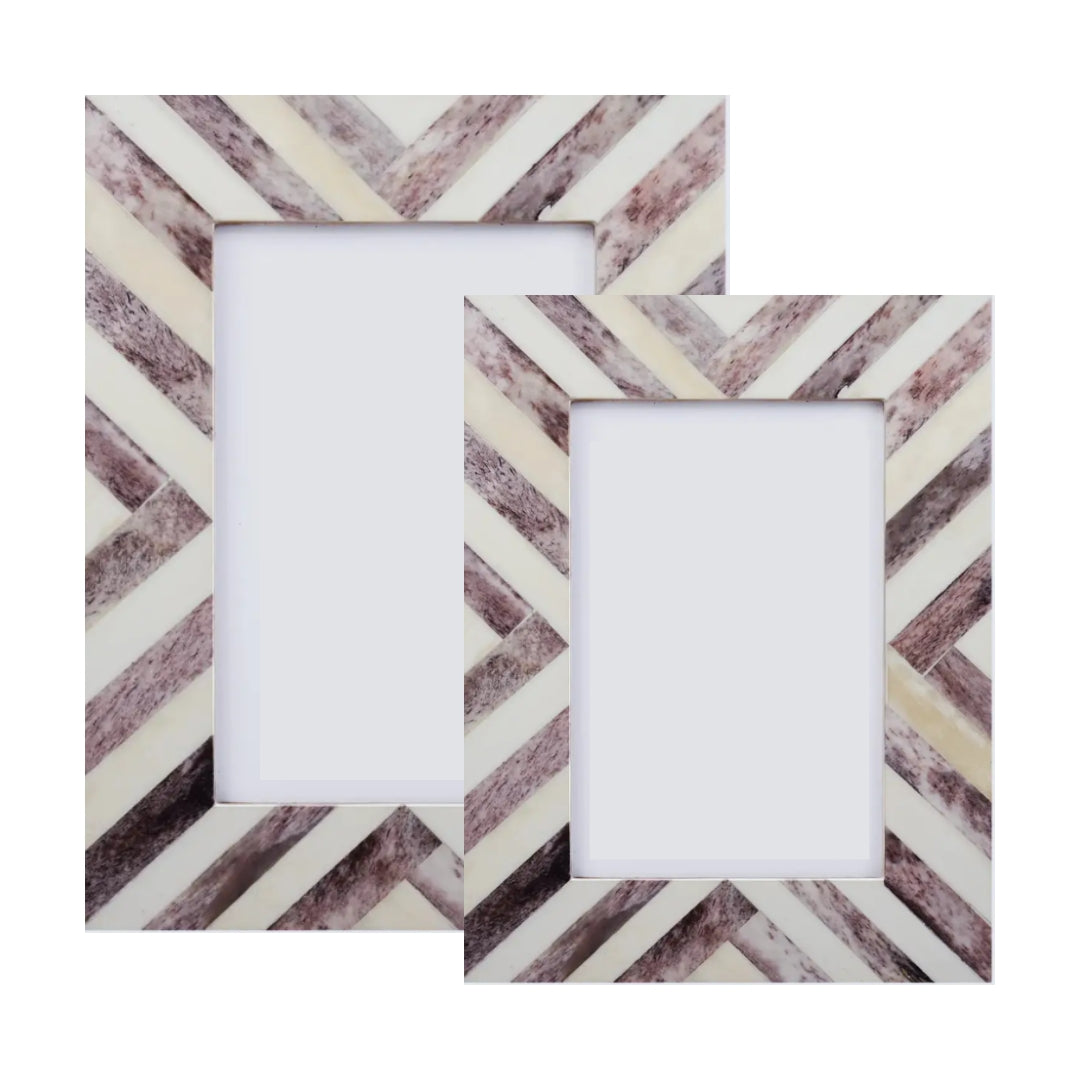 Chevron Pattern Brown & White Picture Frames – Blue Dahlia Designs