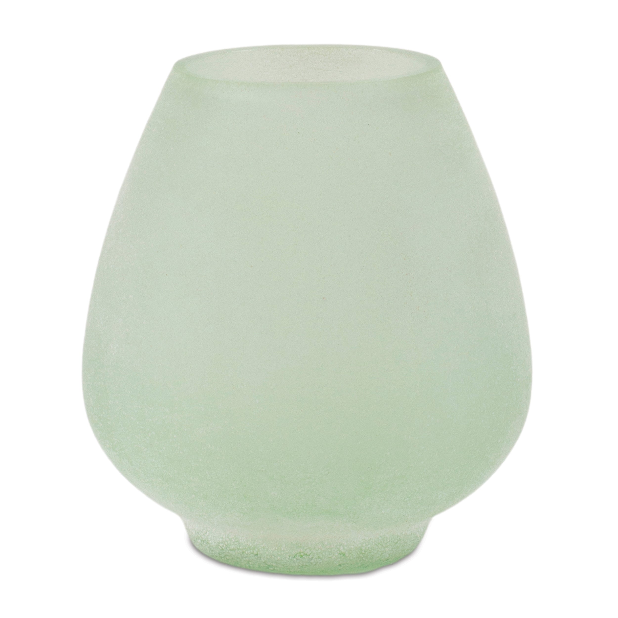 Mint Frosted Glass Candle Holder – Blue Dahlia Designs