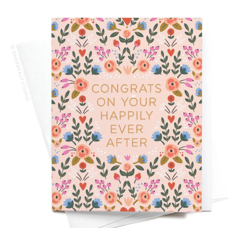Congrats On Your Happily Ever After Greeting Card – Blue Dahlia Designs