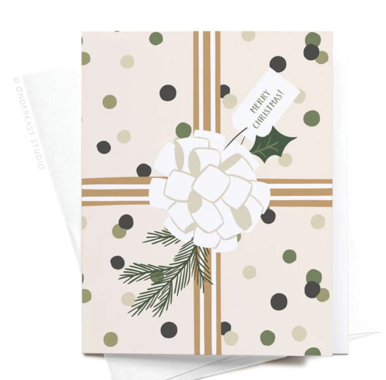 Merry Christmas! Gift Wrapping Greeting Card – Blue Dahlia Designs