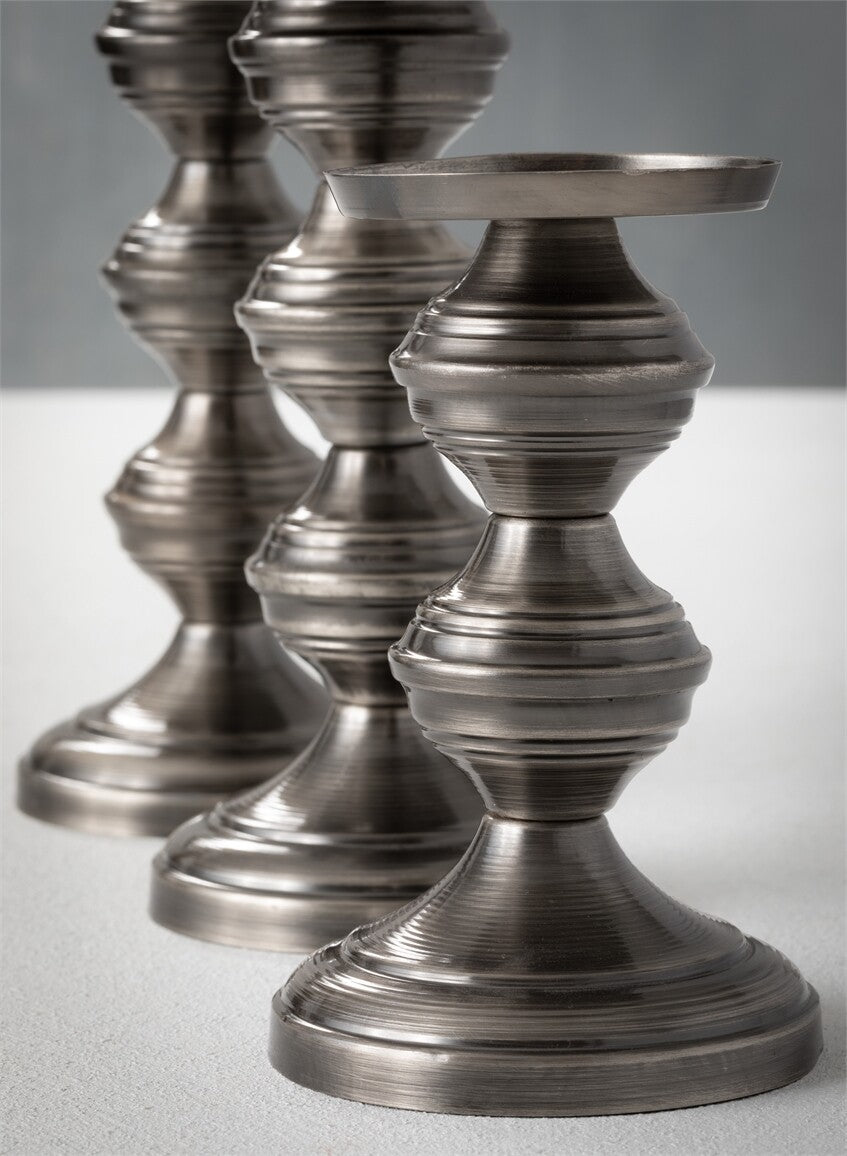 Pewter Pillar Candle Holder Md – Blue Dahlia Designs