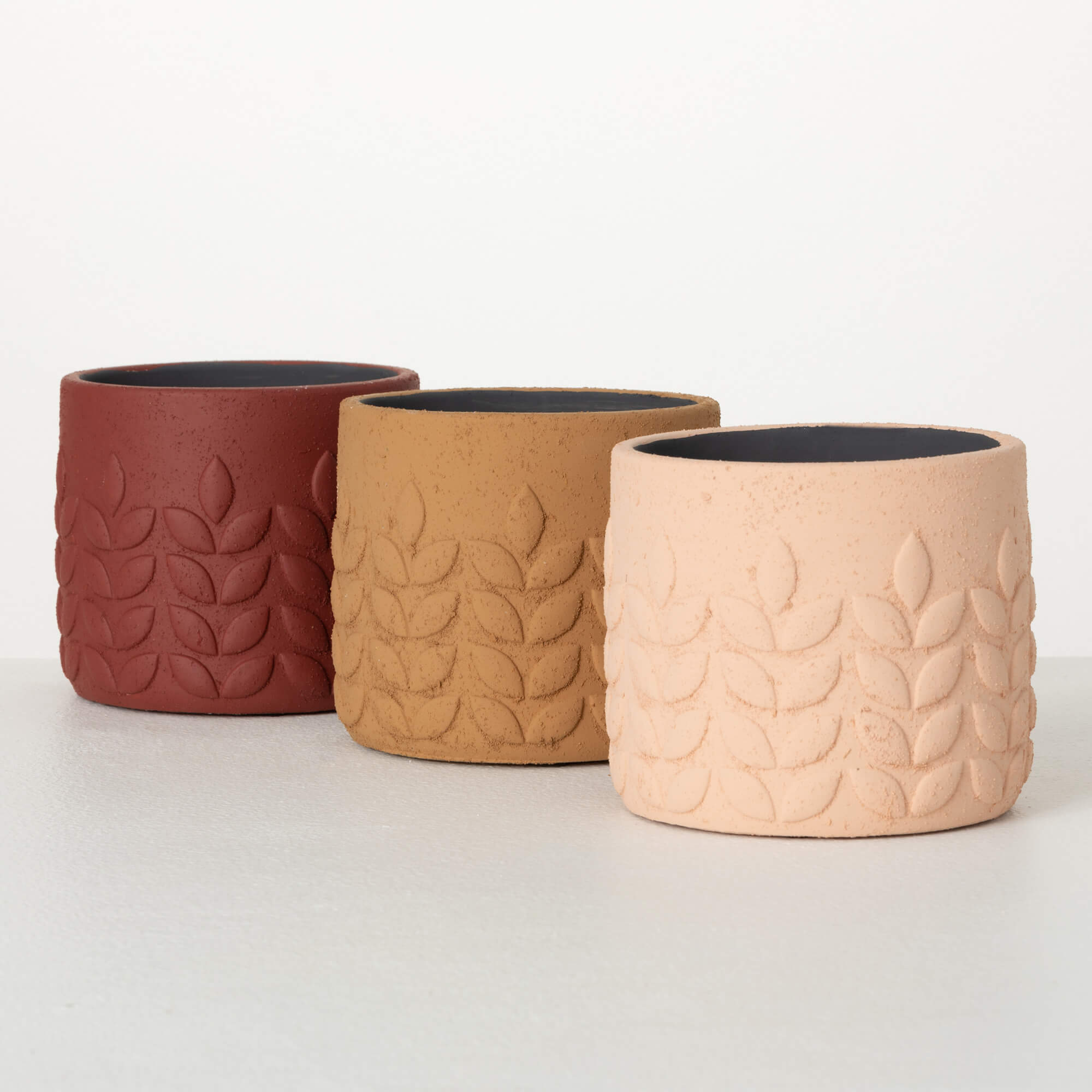 Modern Leaf Desert Toned Pots – Blue Dahlia Designs